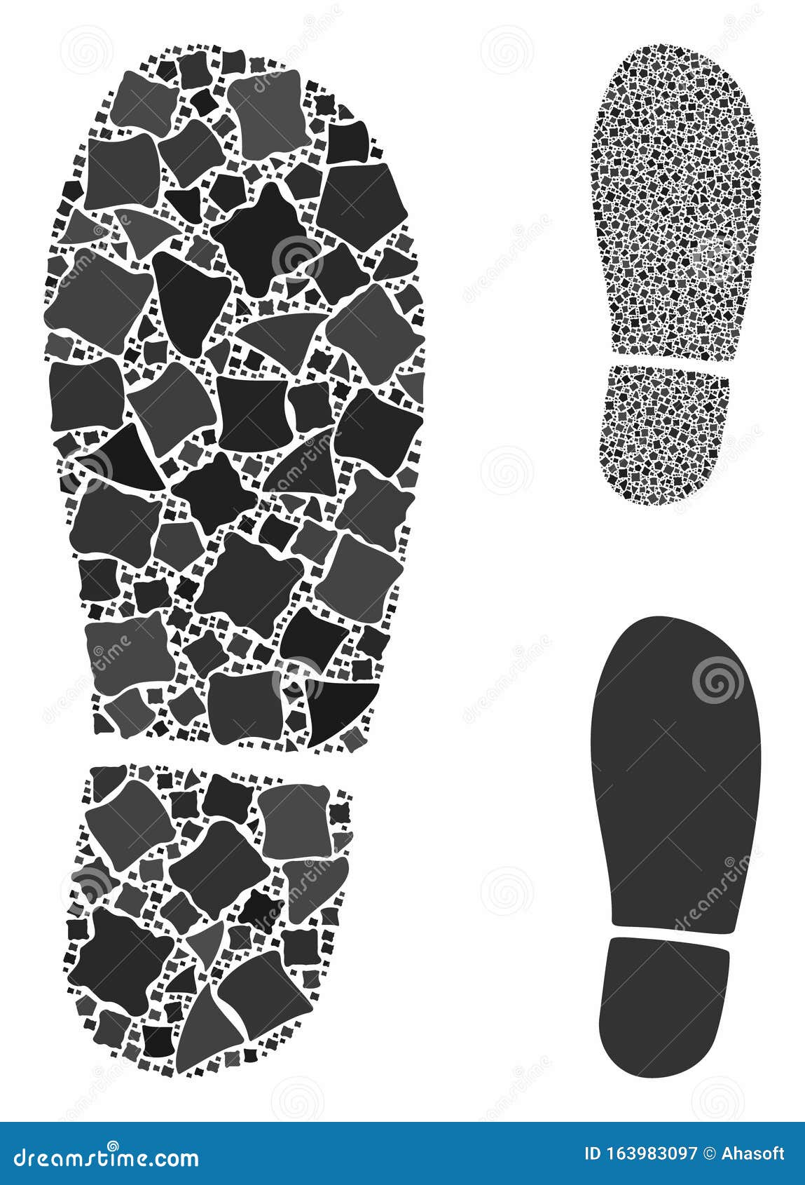 Boot Footprint Composition Icon of Tremulant Elements Stock Vector ...