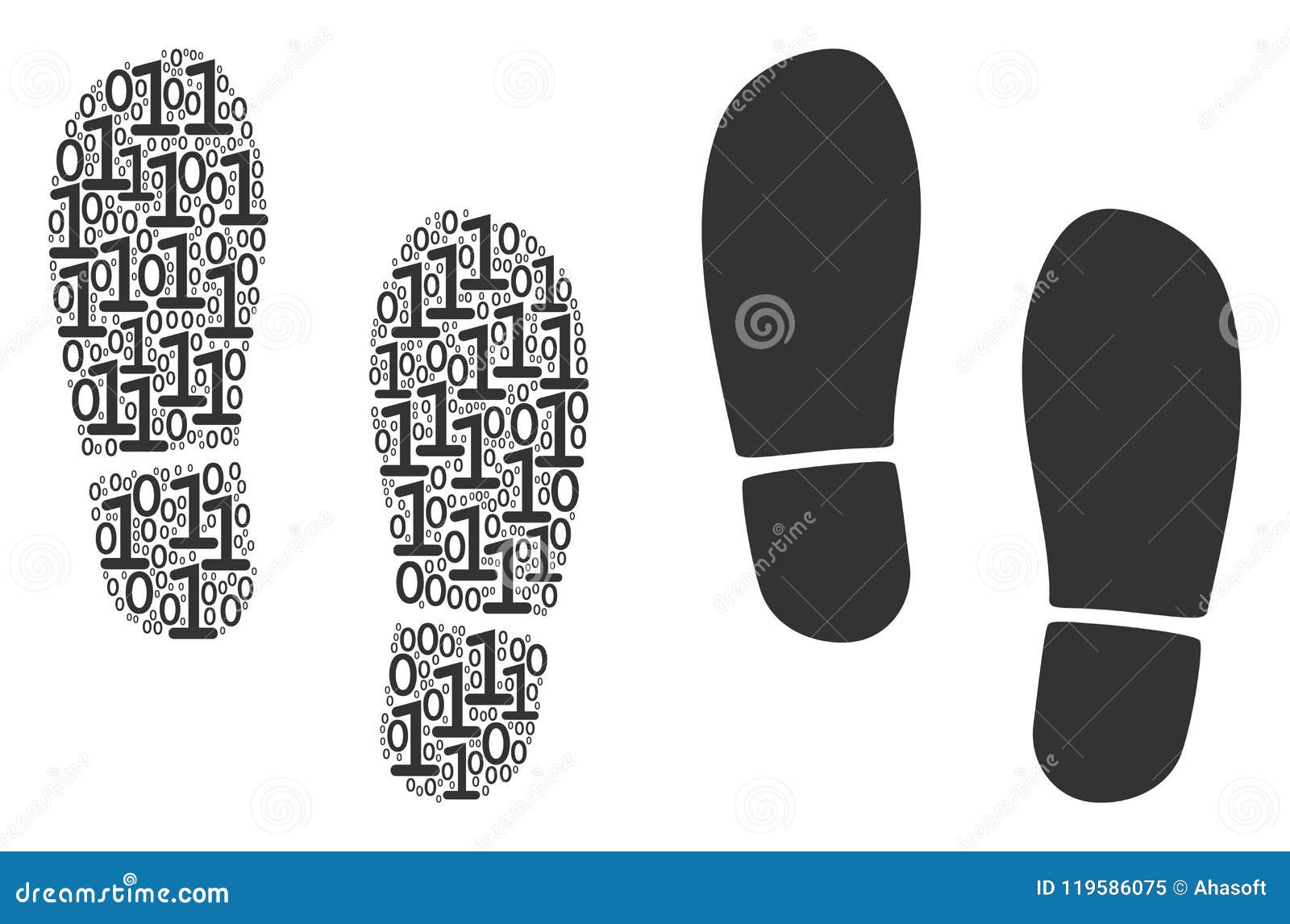 Boot Footprints Composition of Binary Digits Stock Vector ... Boot Footprints Composition of Binary Digits Stock Vector ...