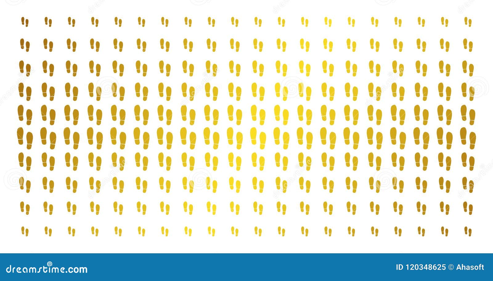 Boot Footprints Gold Halftone Effect Stock Vector - Illustration of ...