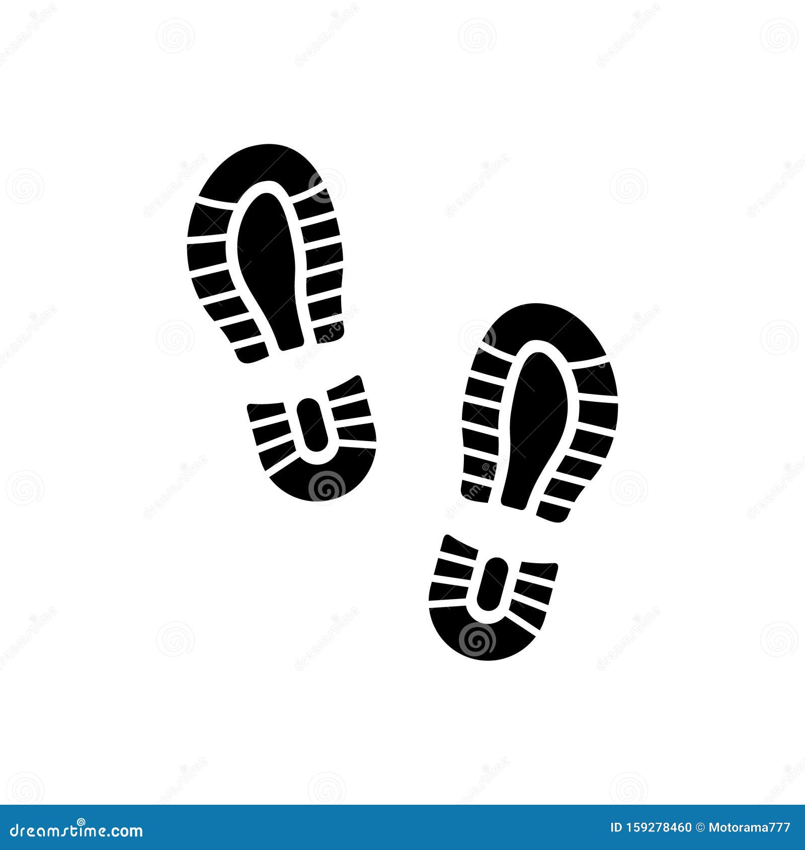 Boot Footsteps Icon or Footprint Silhouette Stock Vector - Illustration ...
