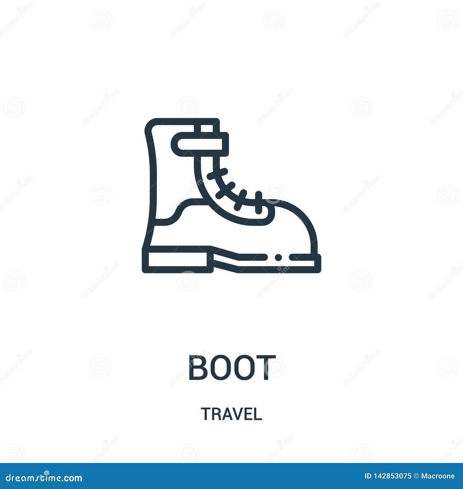 Boot Icon Vector from Travel Collection. Thin Line Boot Outline Icon ...