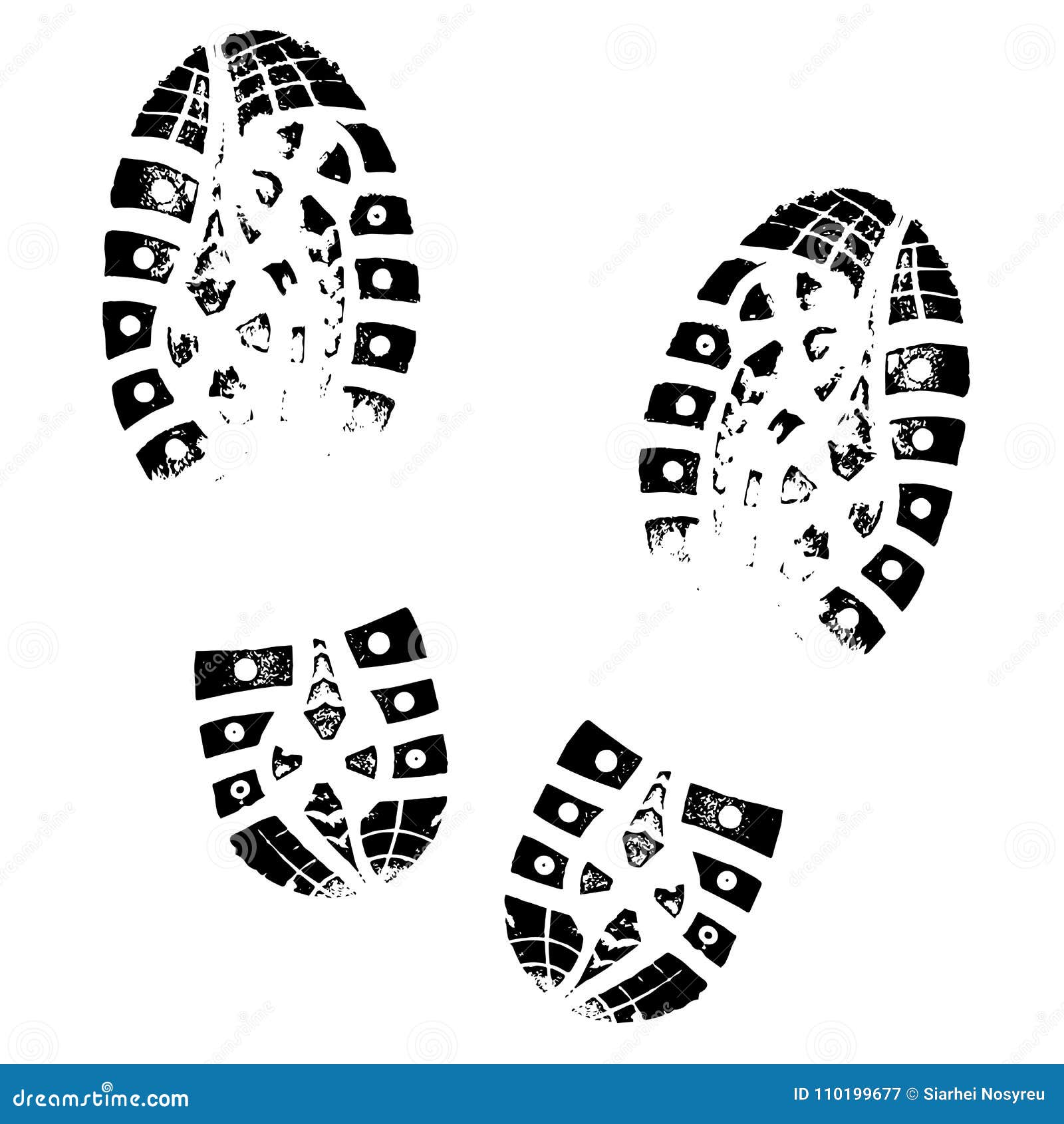 Boot Imprint. Human Footprints Shoe Silhouette Stock Vector ...