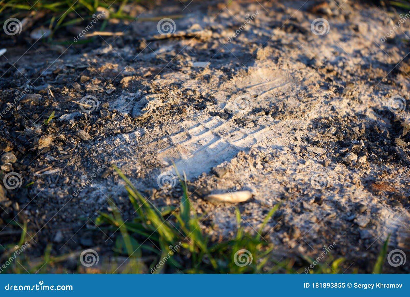 A Boot Print on the Ash from a Forest Fire Stock Image - Image of print ...