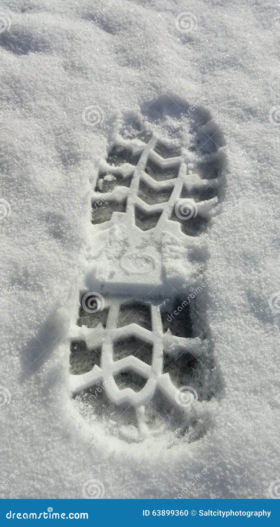 Boot print in the snow stock photo. Image of shoe, track - 63899360