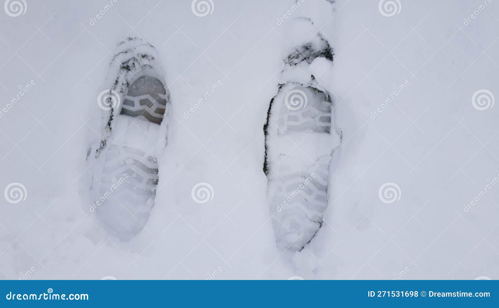 Boot prints in the snow stock photo. Image of sketch - 271531698