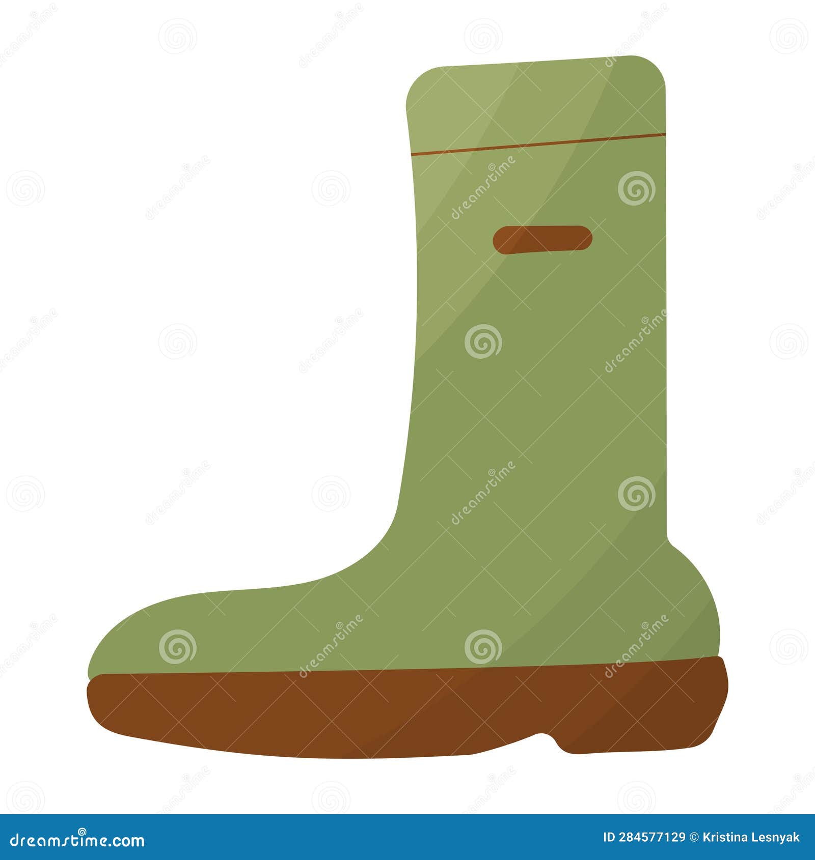 Rubber Green Boot Vector Icon Cartoon Illustration. | CartoonDealer.com ...