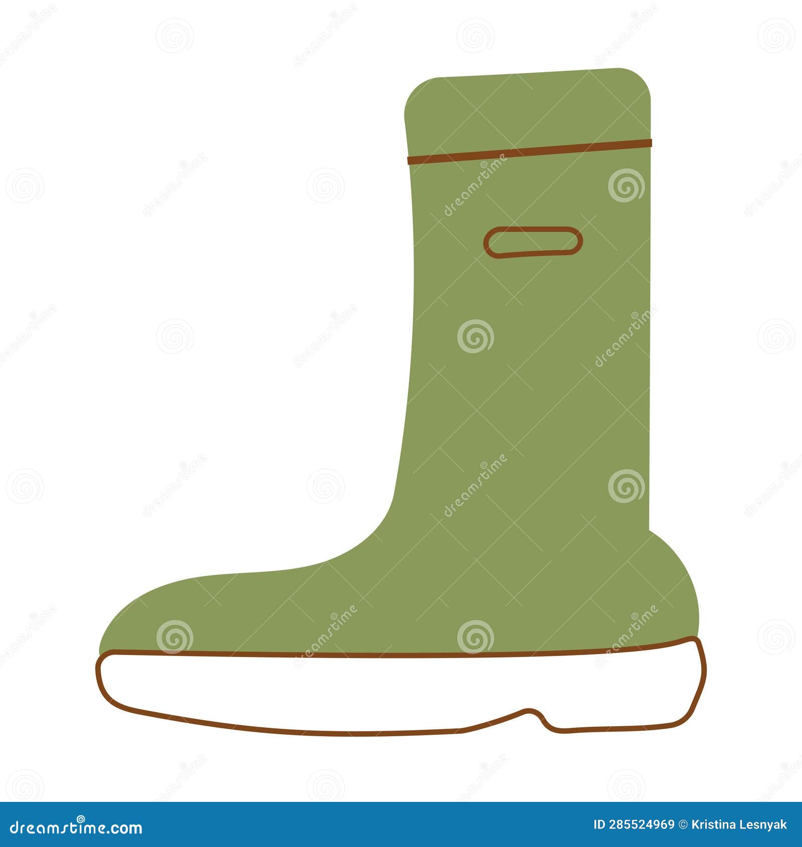 Boot Rubber Green Line Pair Elements Icon Stock Vector - Illustration ...