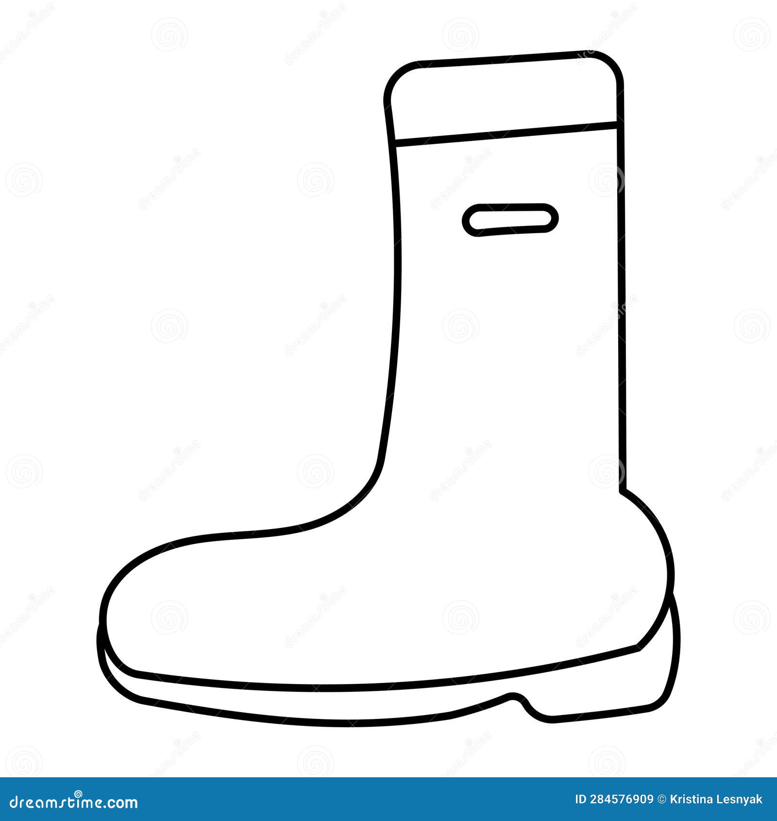 Boot Rubber Rain Line Doodle Element Icon Stock Vector - Illustration ...