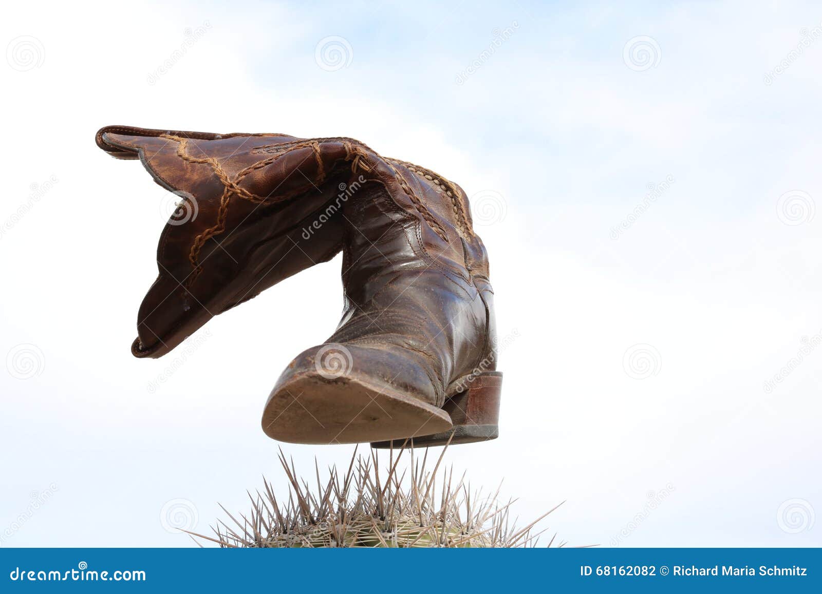 Boot on Saguaro stock photo. Image of cactus, cowboy - 68162082