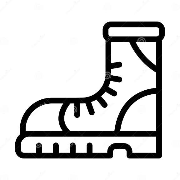 Boot Vector Thick Line Icon for Personal and Commercial Use Stock ...