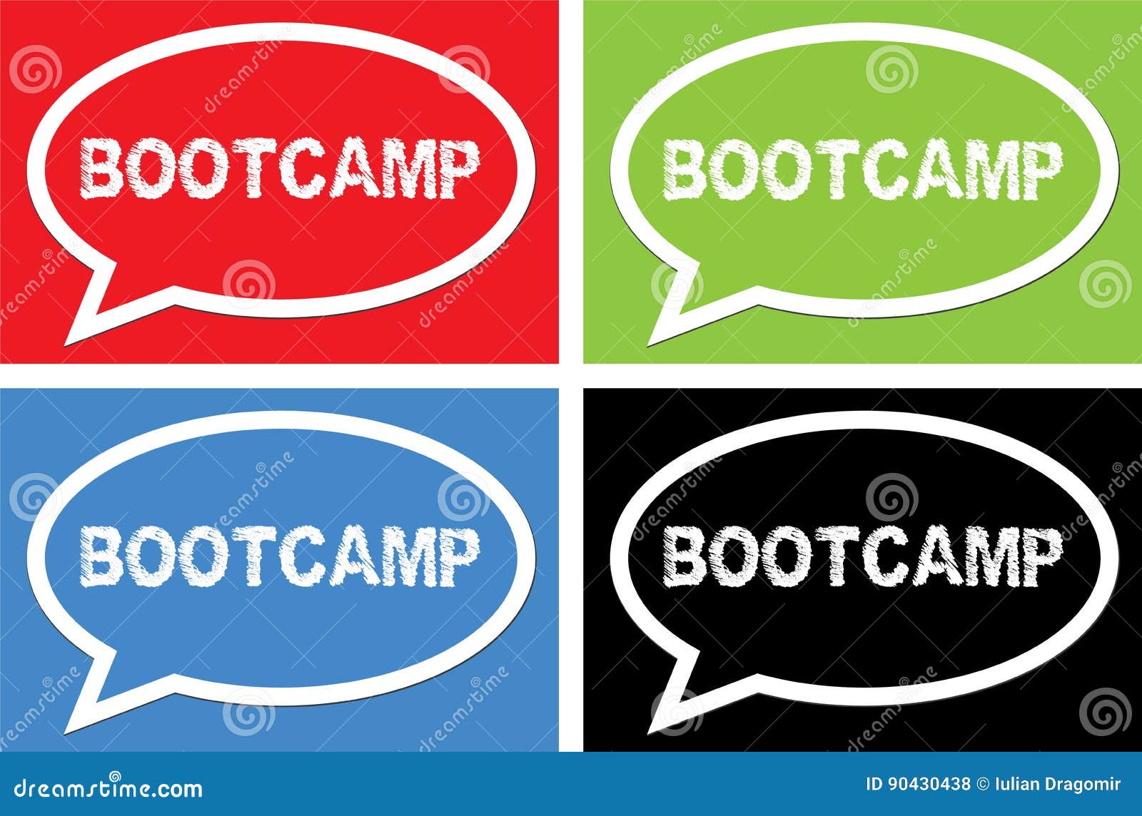 BOOTCAMP Text, on Ellipse Speech Bubble Sign. Stock Illustration ...