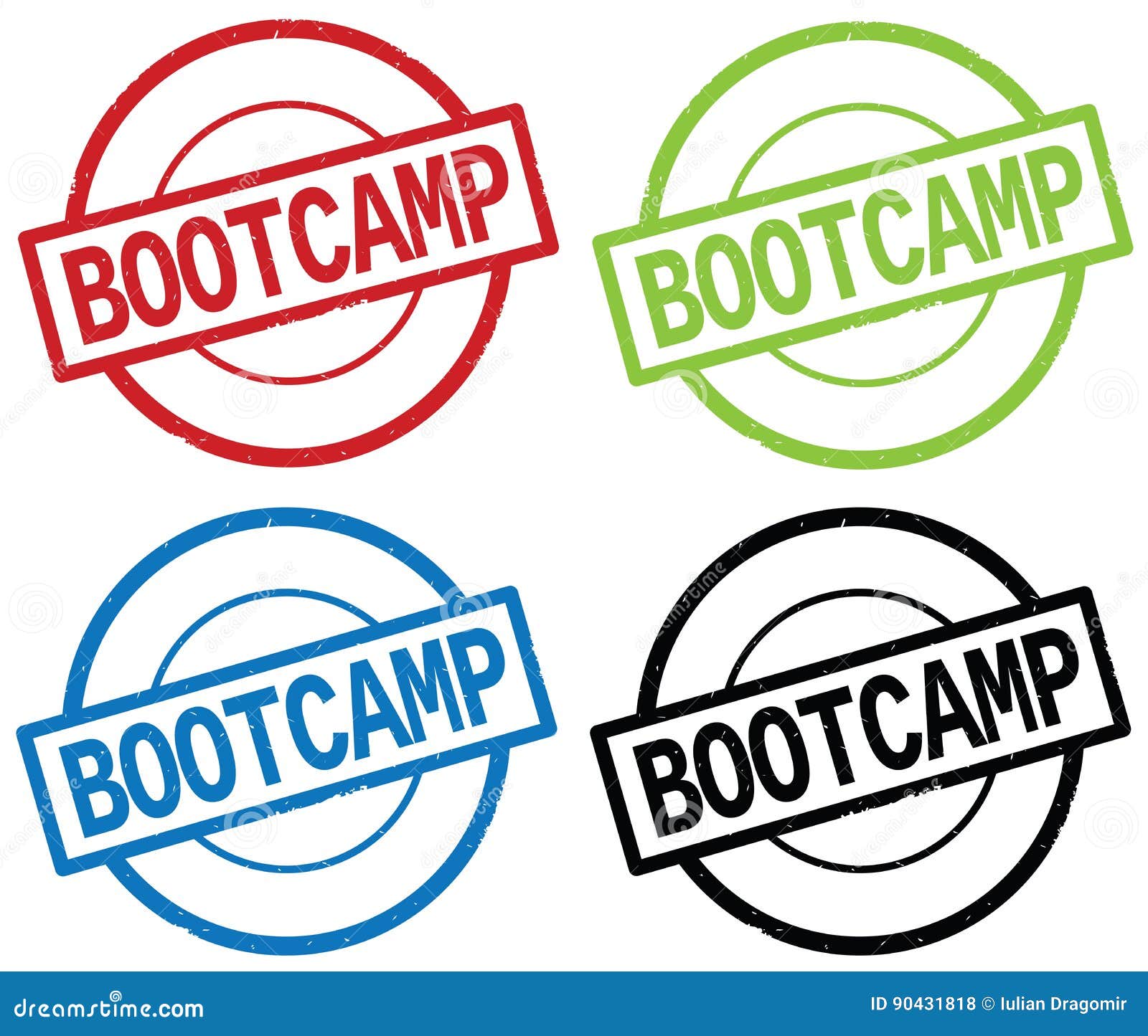 BOOTCAMP Text, on Round Simple Stamp Sign. Stock Illustration ...