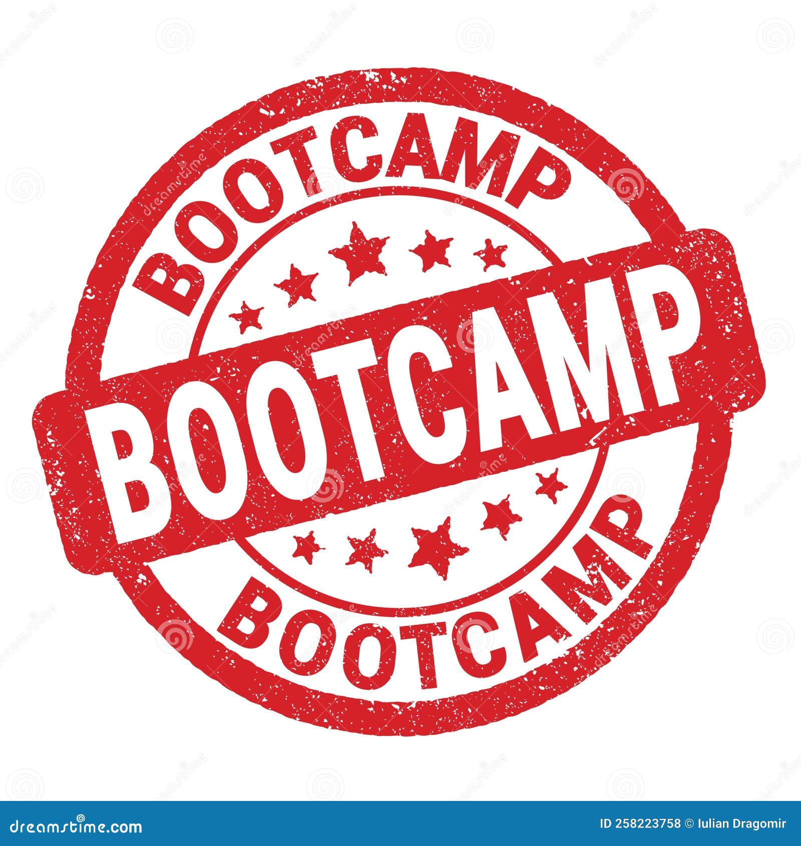 BOOTCAMP Text Written on Red Round Stamp Sign Stock Illustration ...