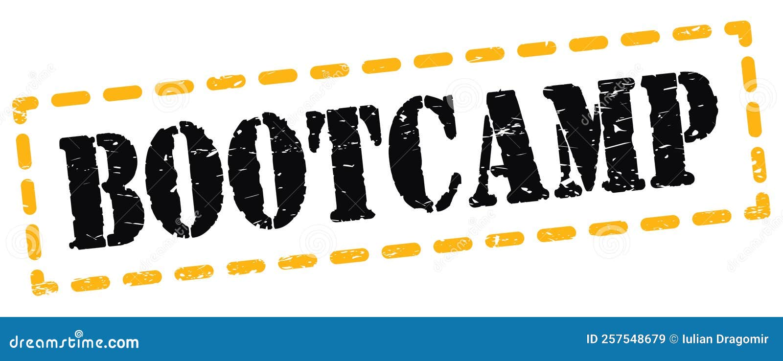 BOOTCAMP Text Written on Yellow-black Stamp Sign Stock Illustration ...