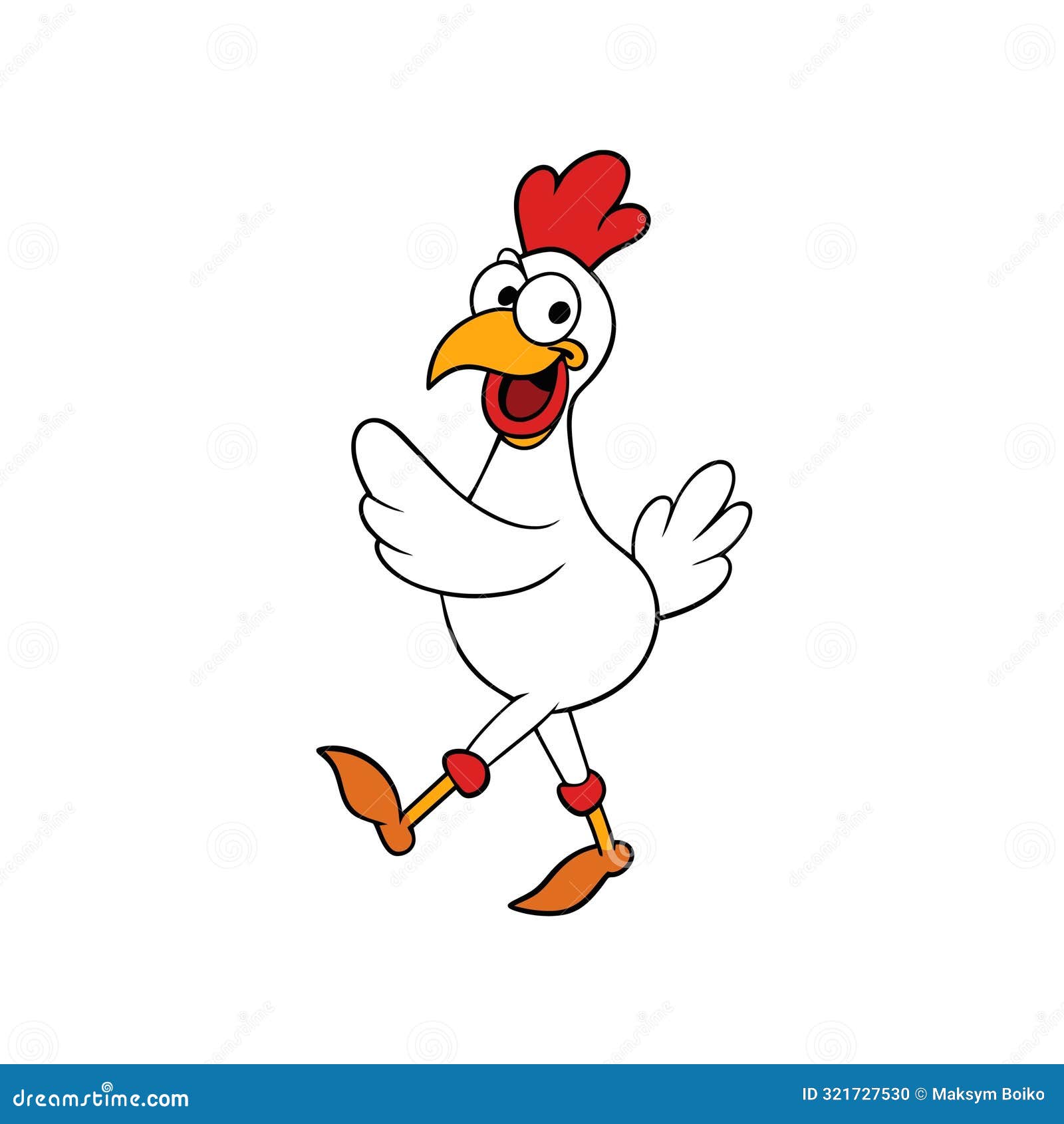 Booted Bantam Chicken Dancing Icon Vector Illustration Stock Vector ...