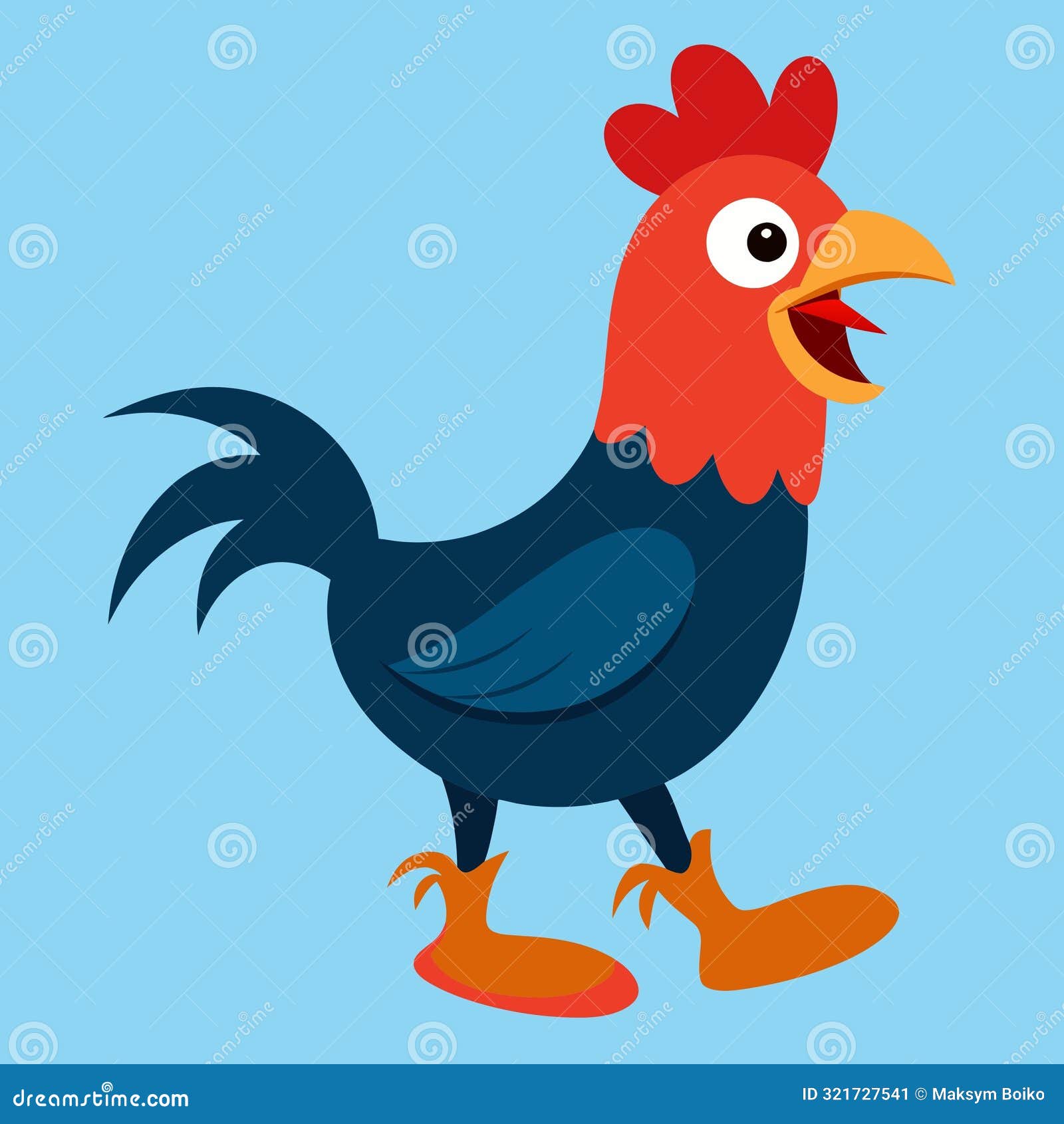 Booted Bantam Chicken Laughs Icon Vector Illustration Stock Vector ...
