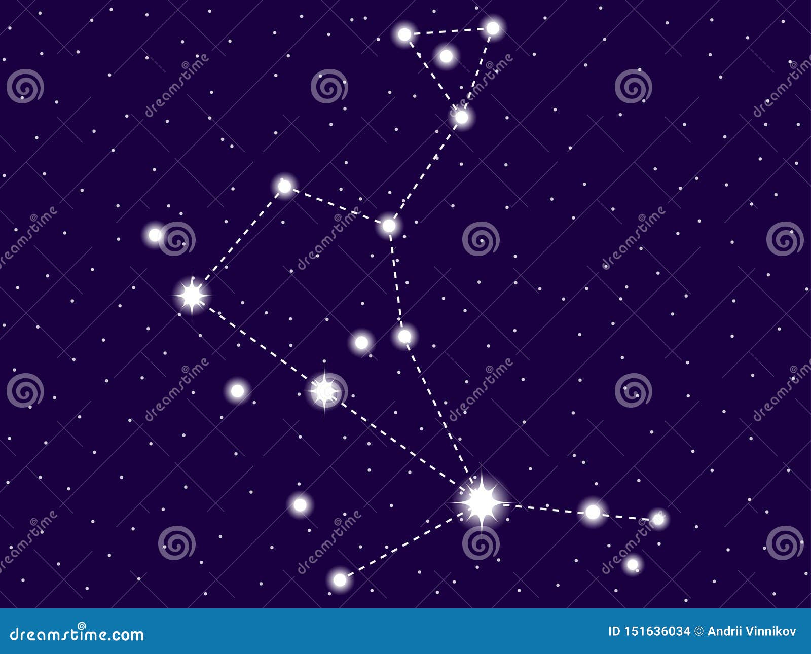 Bootes Constellation. Starry Night Sky. Space Objects, Galaxy Stock ...