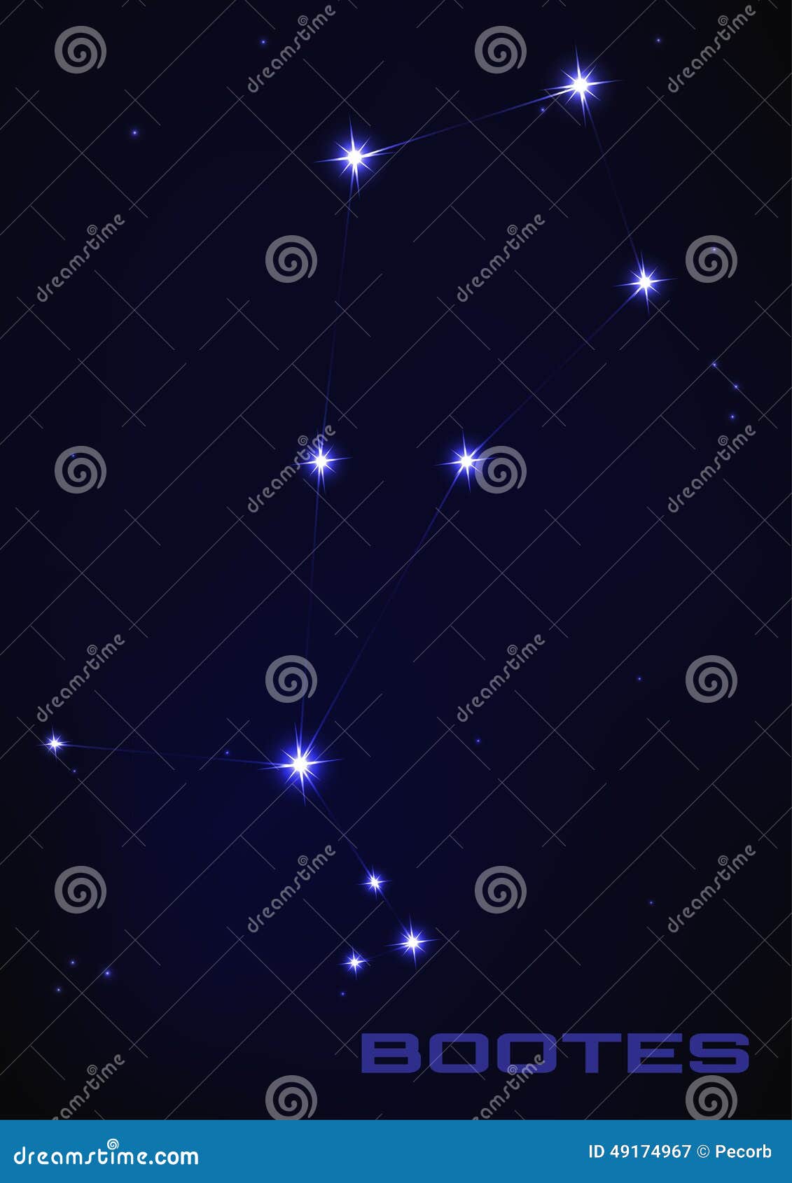 Bootes star constellation stock vector. Illustration of dark - 49174967