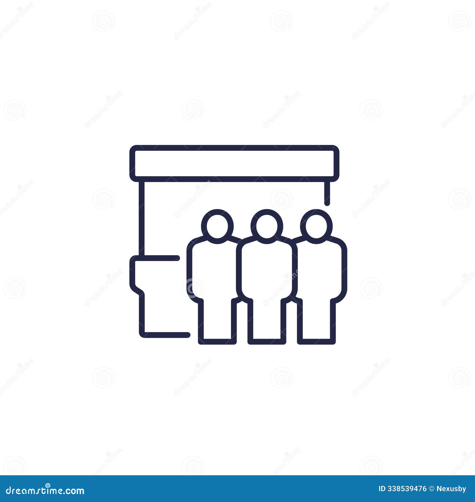 Booth, Exhibition Stand Icon with People Vector Stock Vector ...