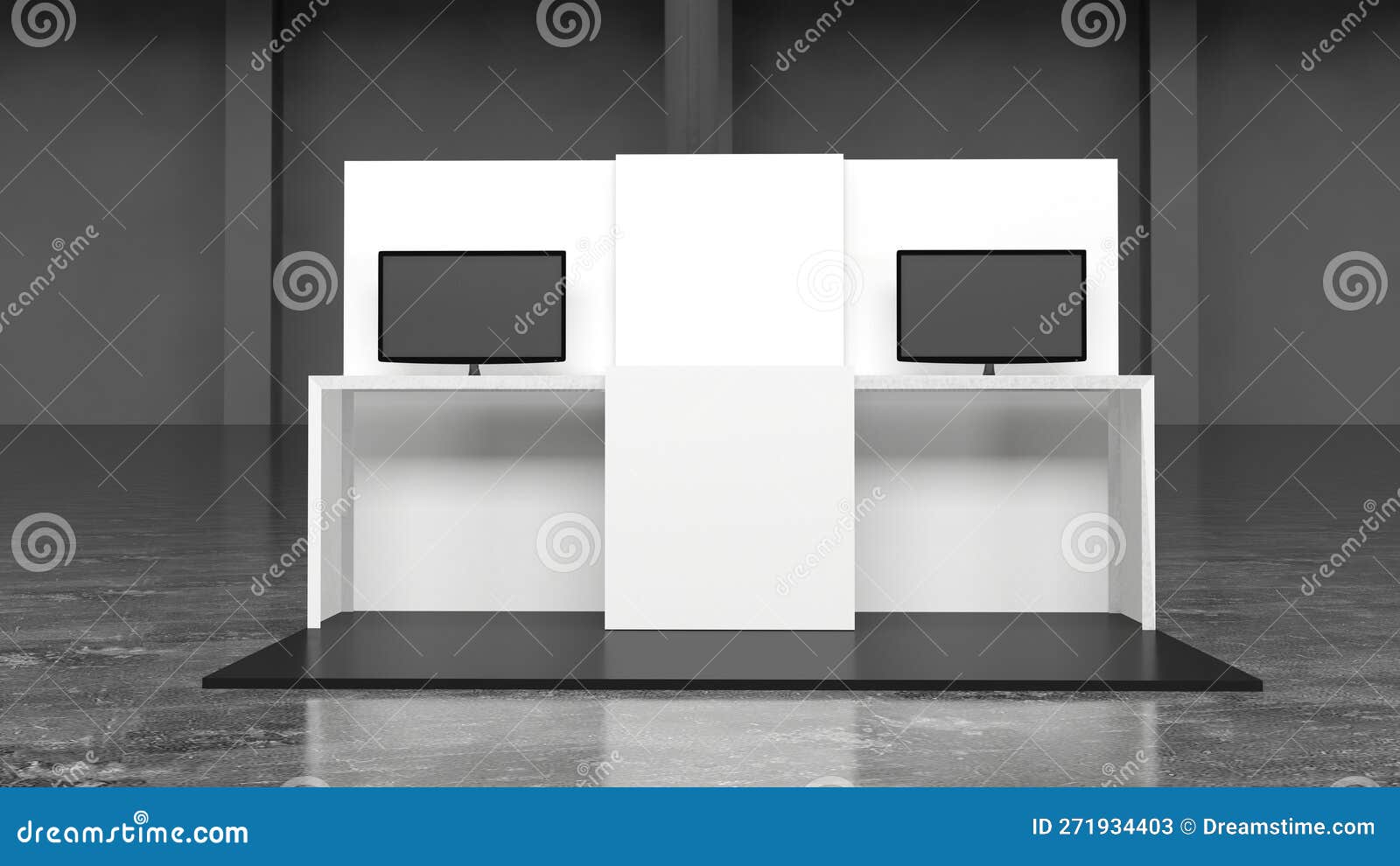 Booth with Lighting Inside the Trade Show Pavilion 3d Stock ...