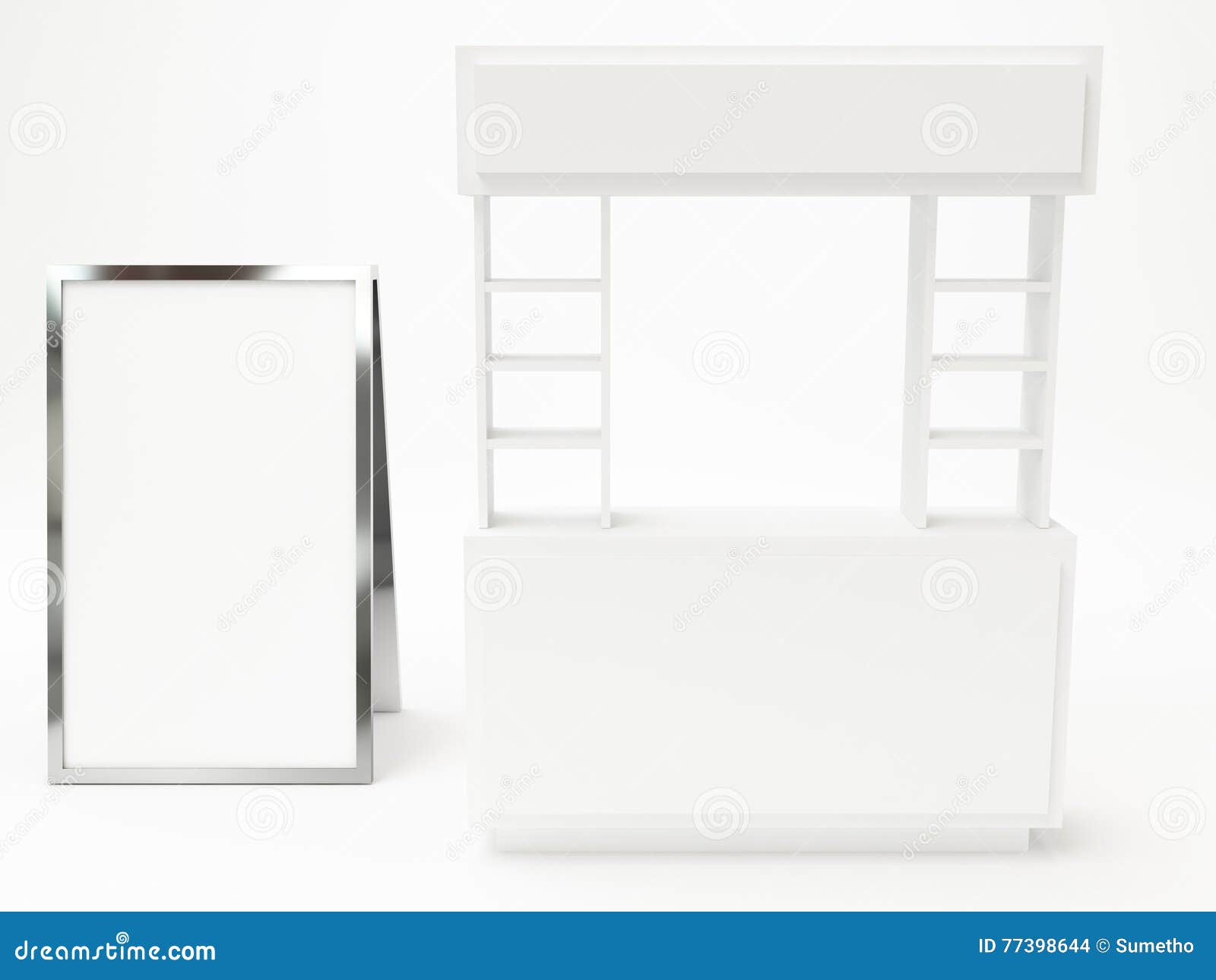 Booth Modern with Exhibition Stand Stock Illustration - Illustration of ...