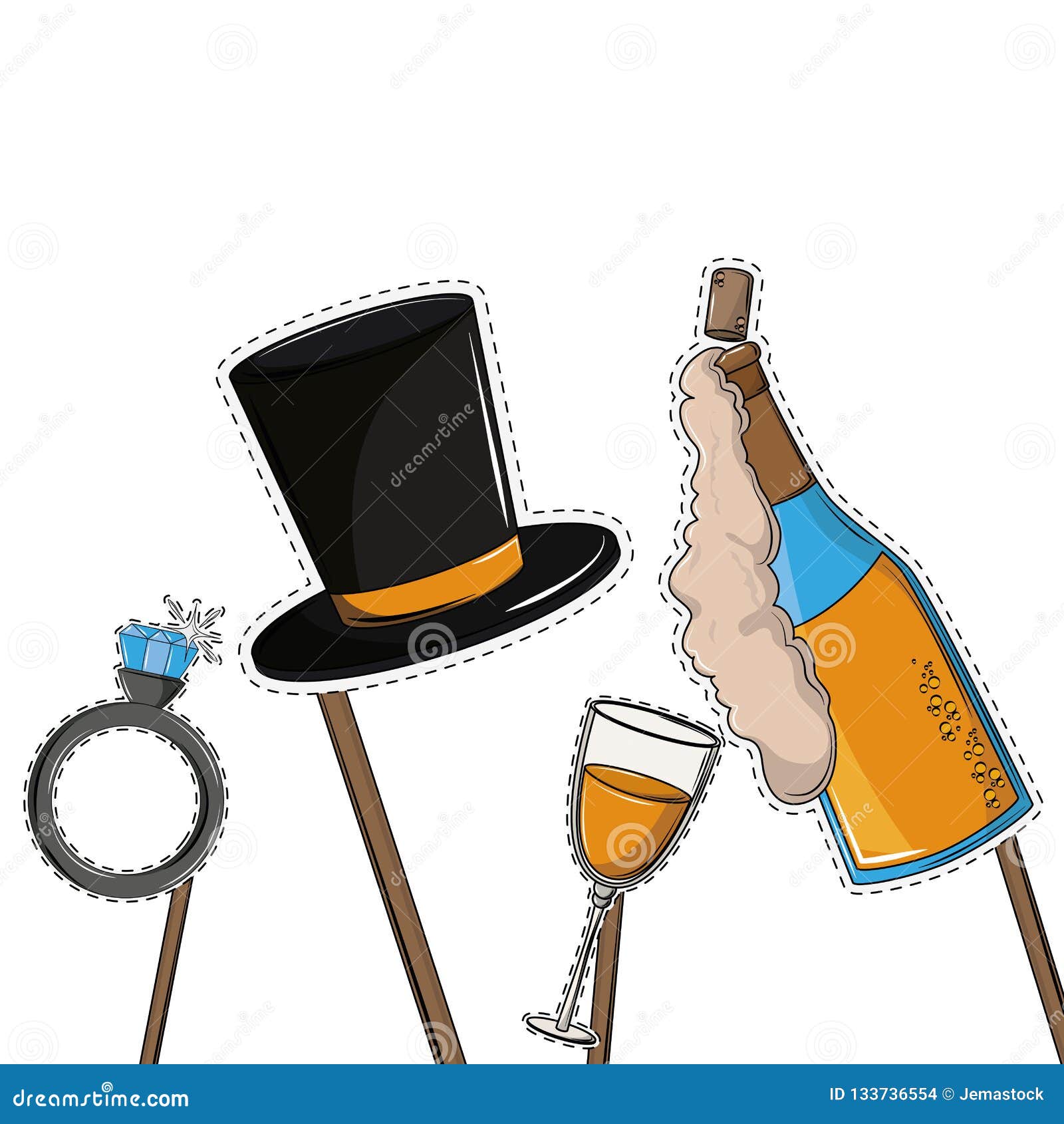 Booth prop party elements stock vector. Illustration of lines - 133736554