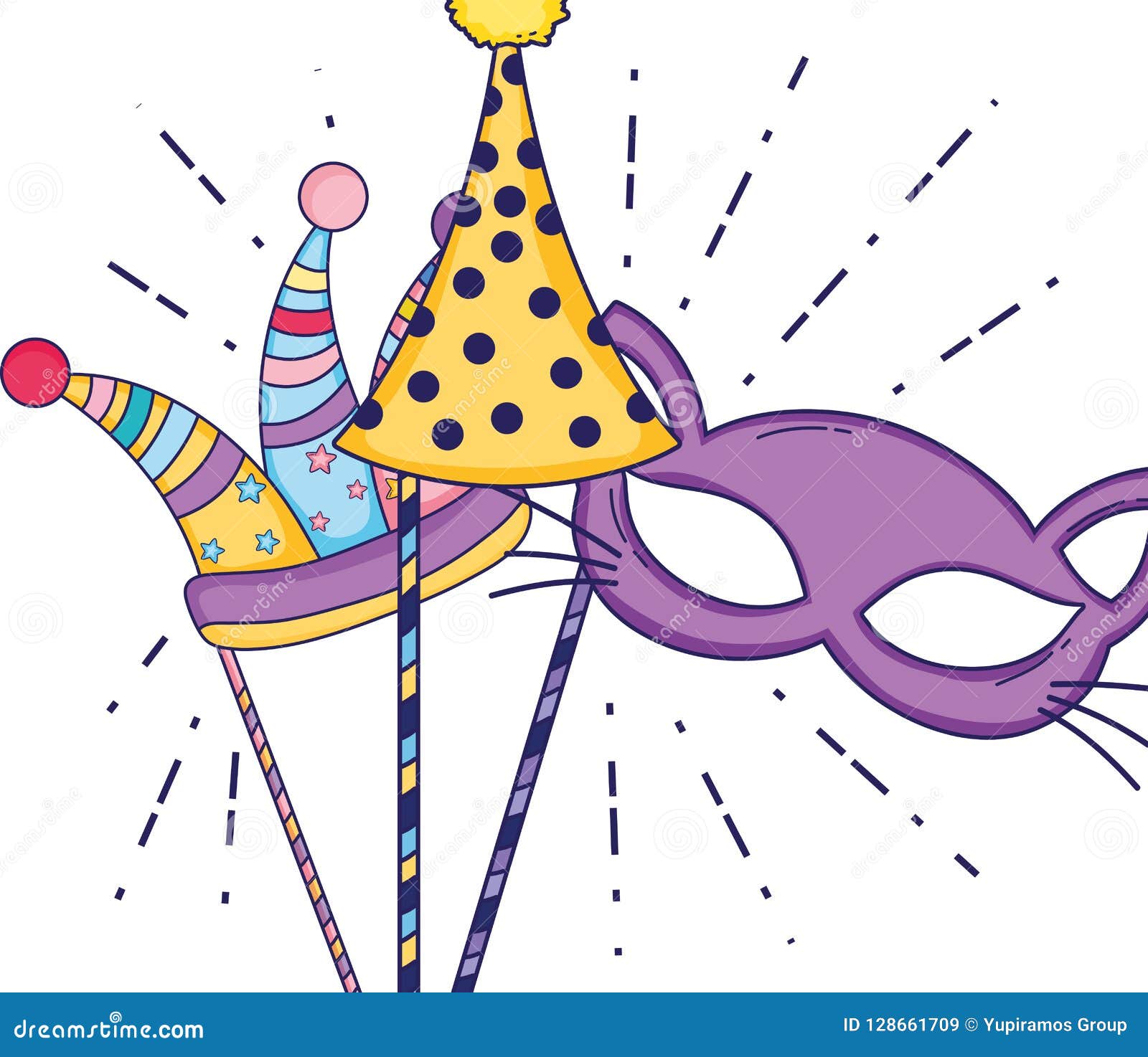 Booth props cartoons stock vector. Illustration of love - 128661709