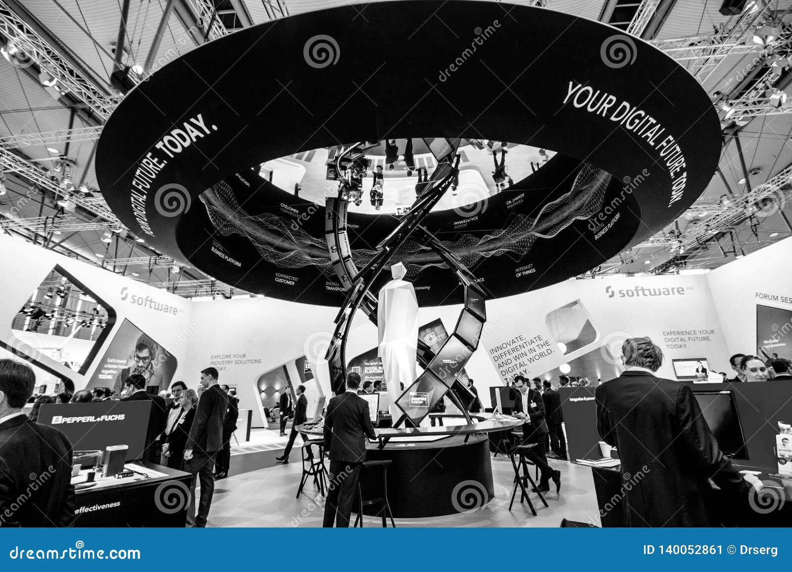 Booth of Software AG Company at CeBIT Trade Show Editorial Photo ...