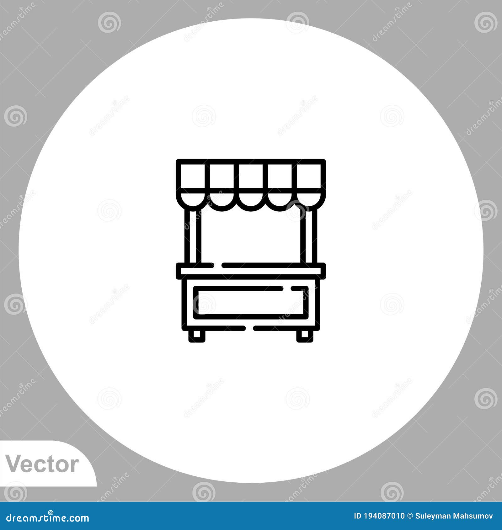 Booth Vector Icon Sign Symbol Stock Vector - Illustration of fair ...