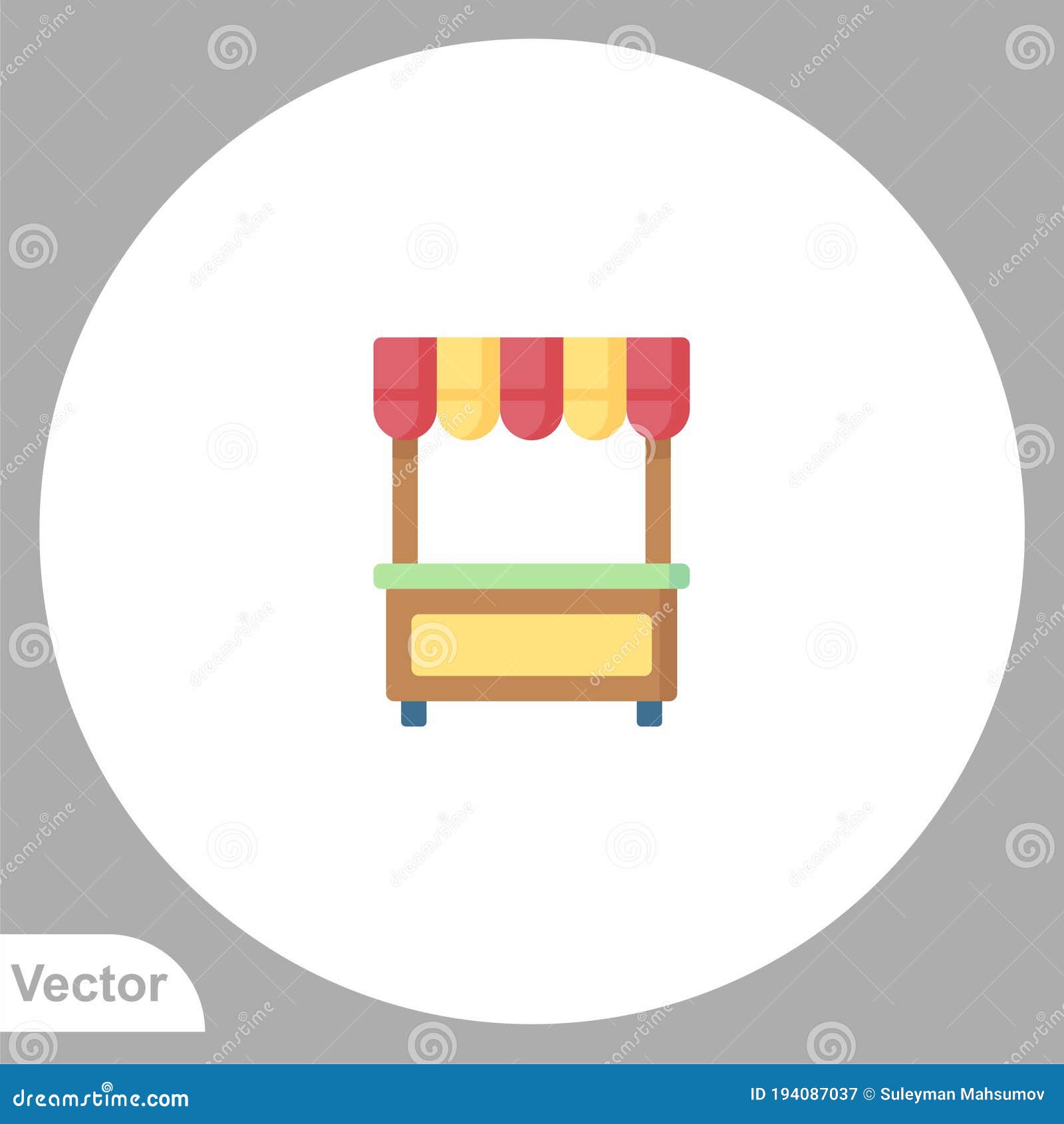 Booth Vector Icon Sign Symbol Stock Vector - Illustration of promo ...