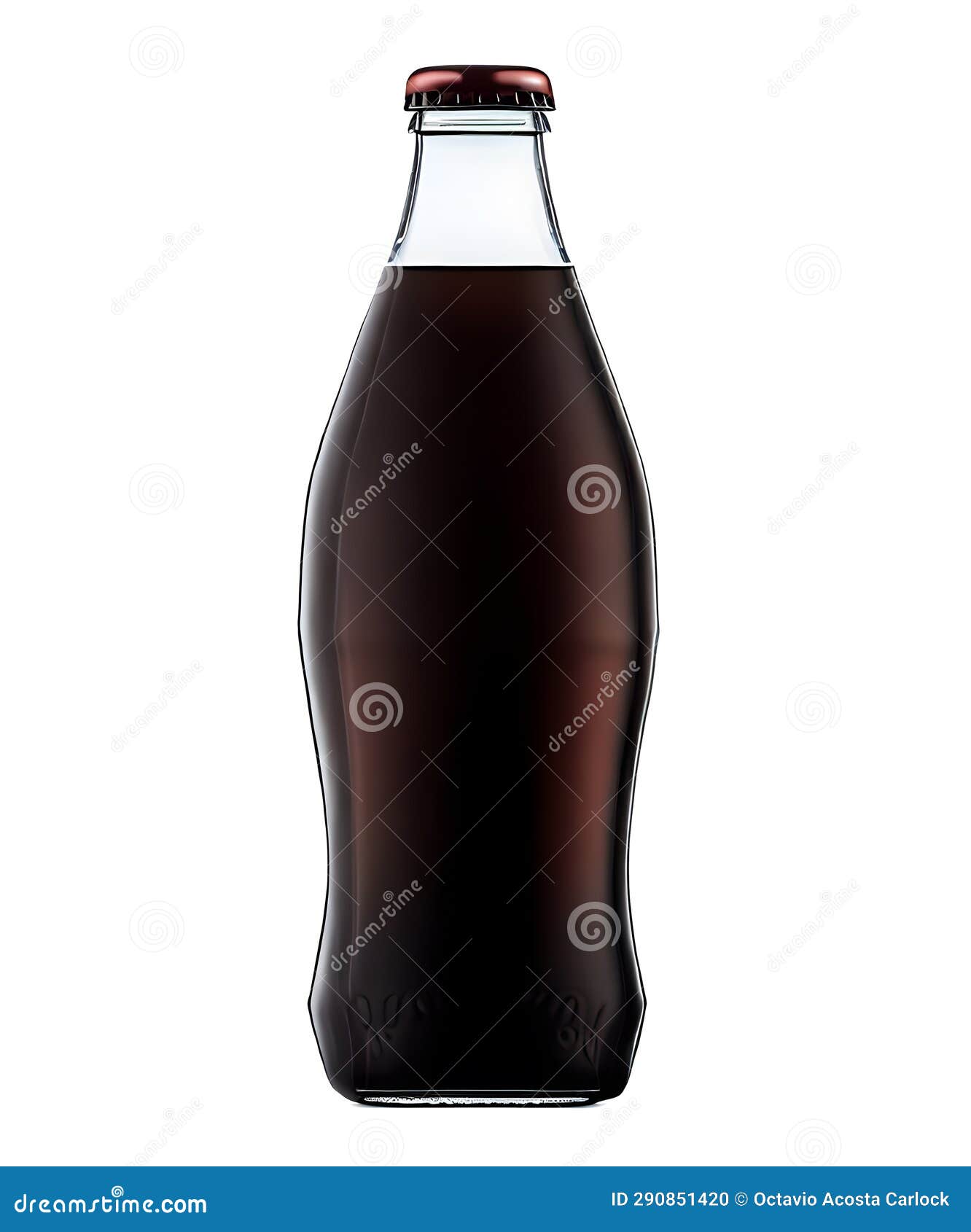 Bootle Glass of Coke Soda Isolated Stock Photo - Image of bubbles ...