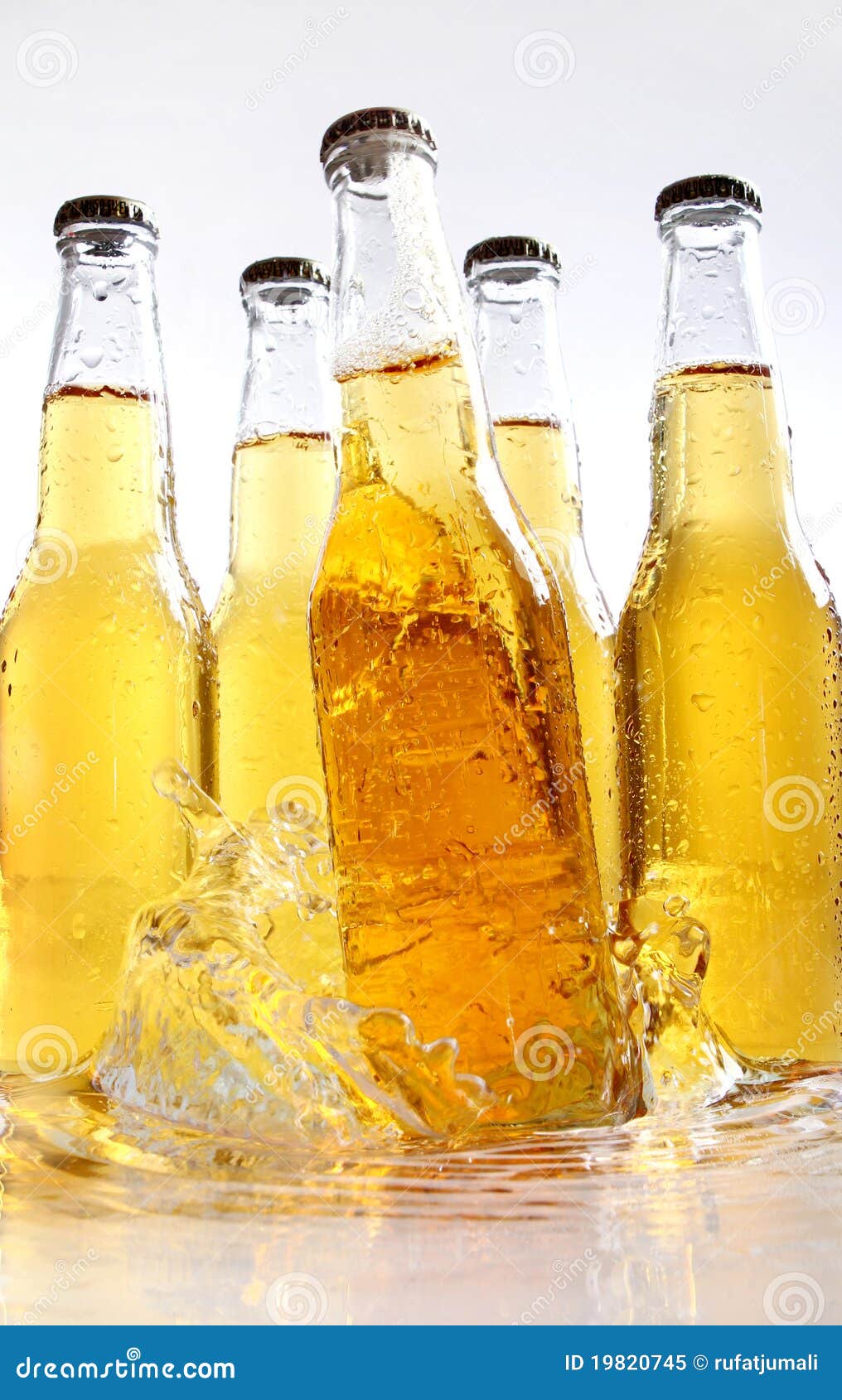 Bootles of Beer with Water Splashes Stock Image - Image of alcohol ...