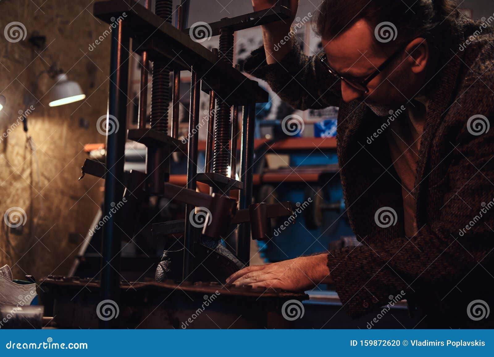 Bootmaker at Work - he Got a New Progect Stock Photo - Image of fashion ...