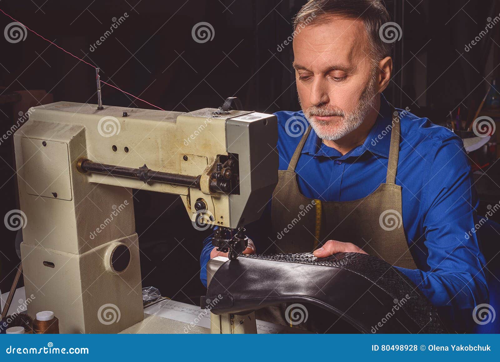 Bootmaker Working with a Pair of Shoes Stock Photo - Image of equipment ...