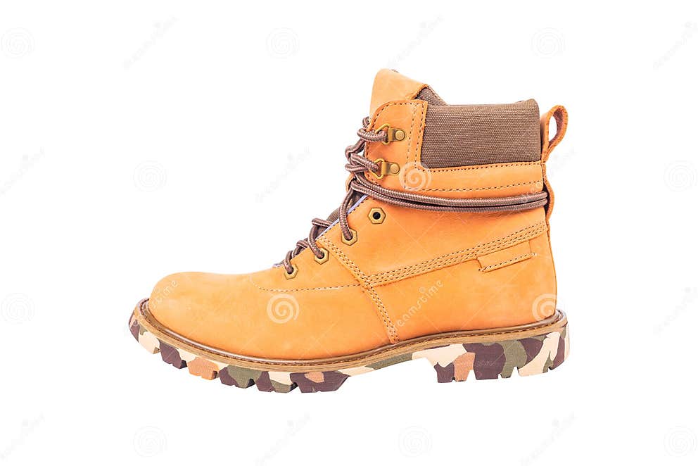 Boots brown color on white stock image. Image of fashion - 44236969