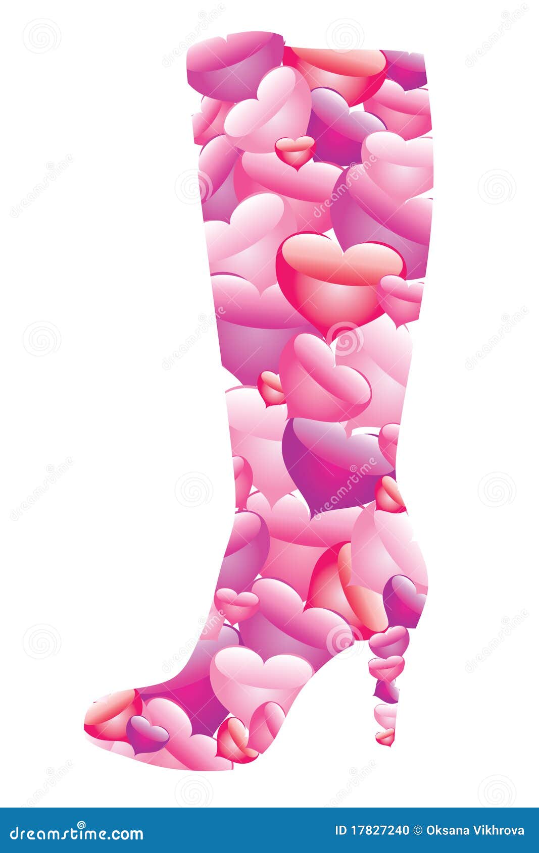 Boots Decorated with Hearts. Stock Vector - Illustration of heart ...