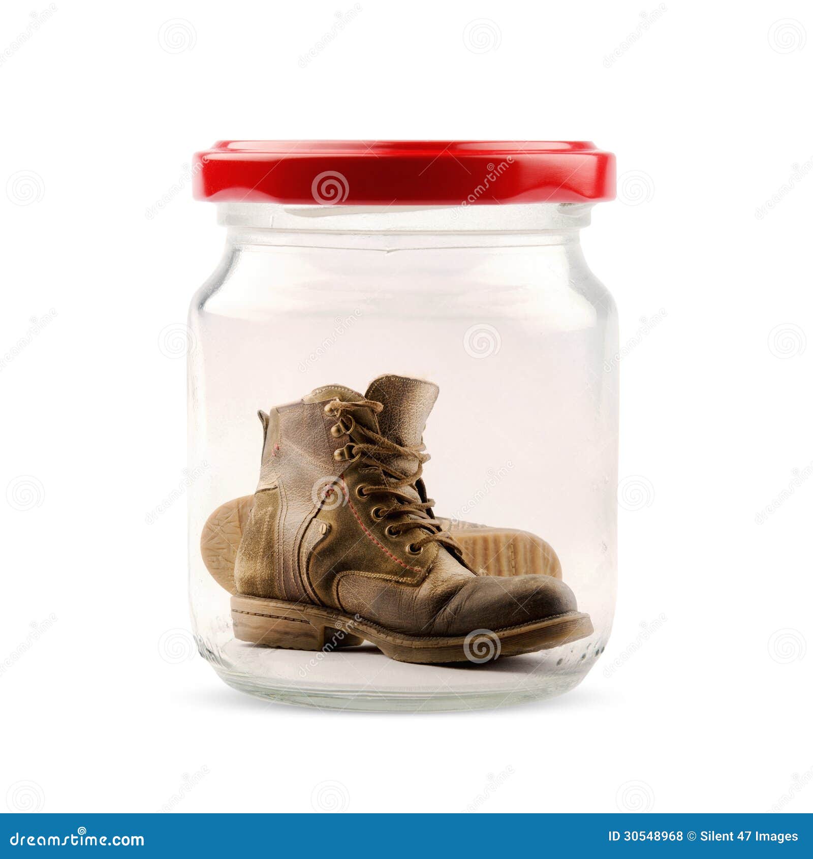 Boots in jar stock photo. Image of composition, isolated - 30548968