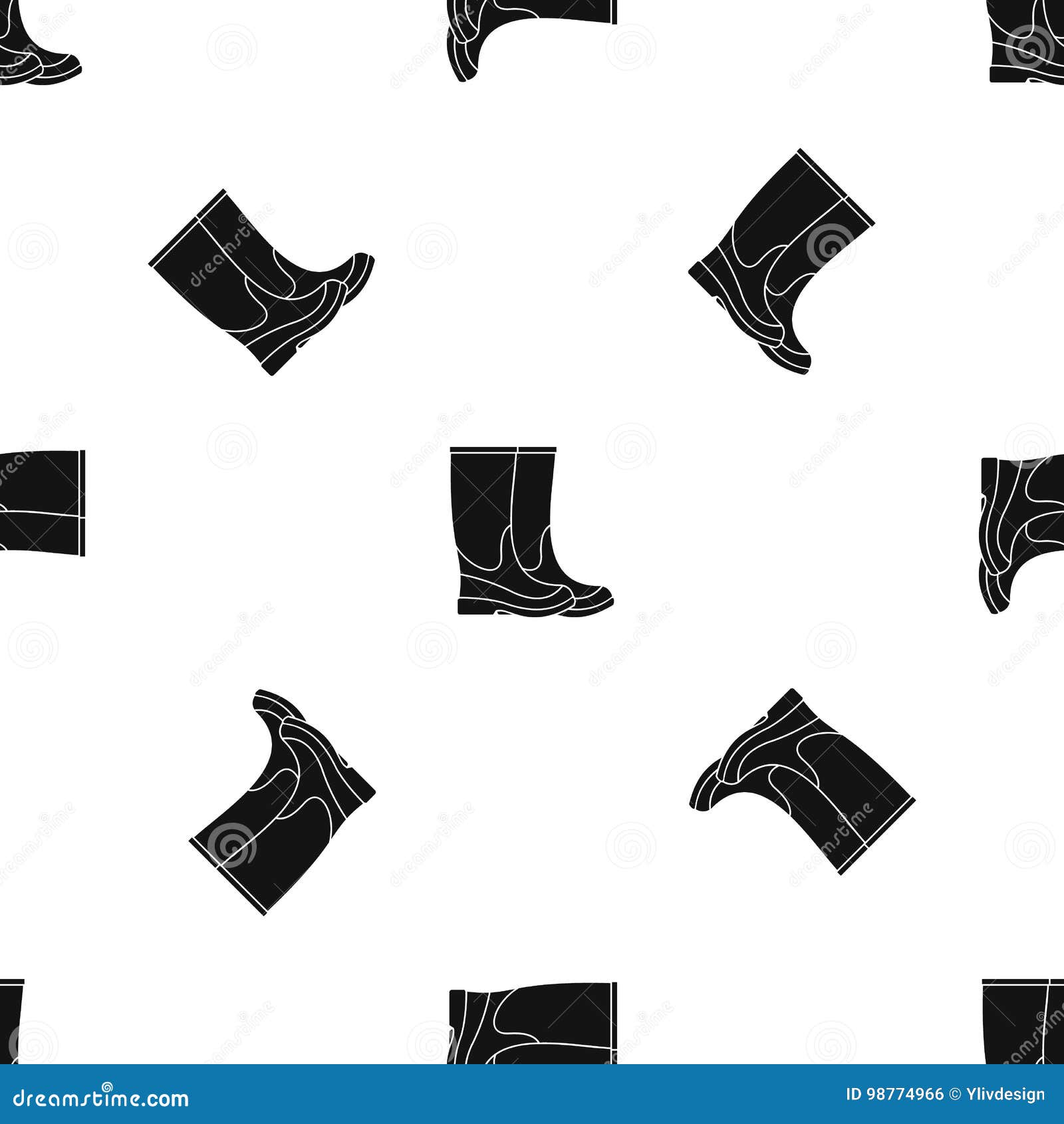 Boots Pattern Seamless Black Stock Vector - Illustration of comfortable ...