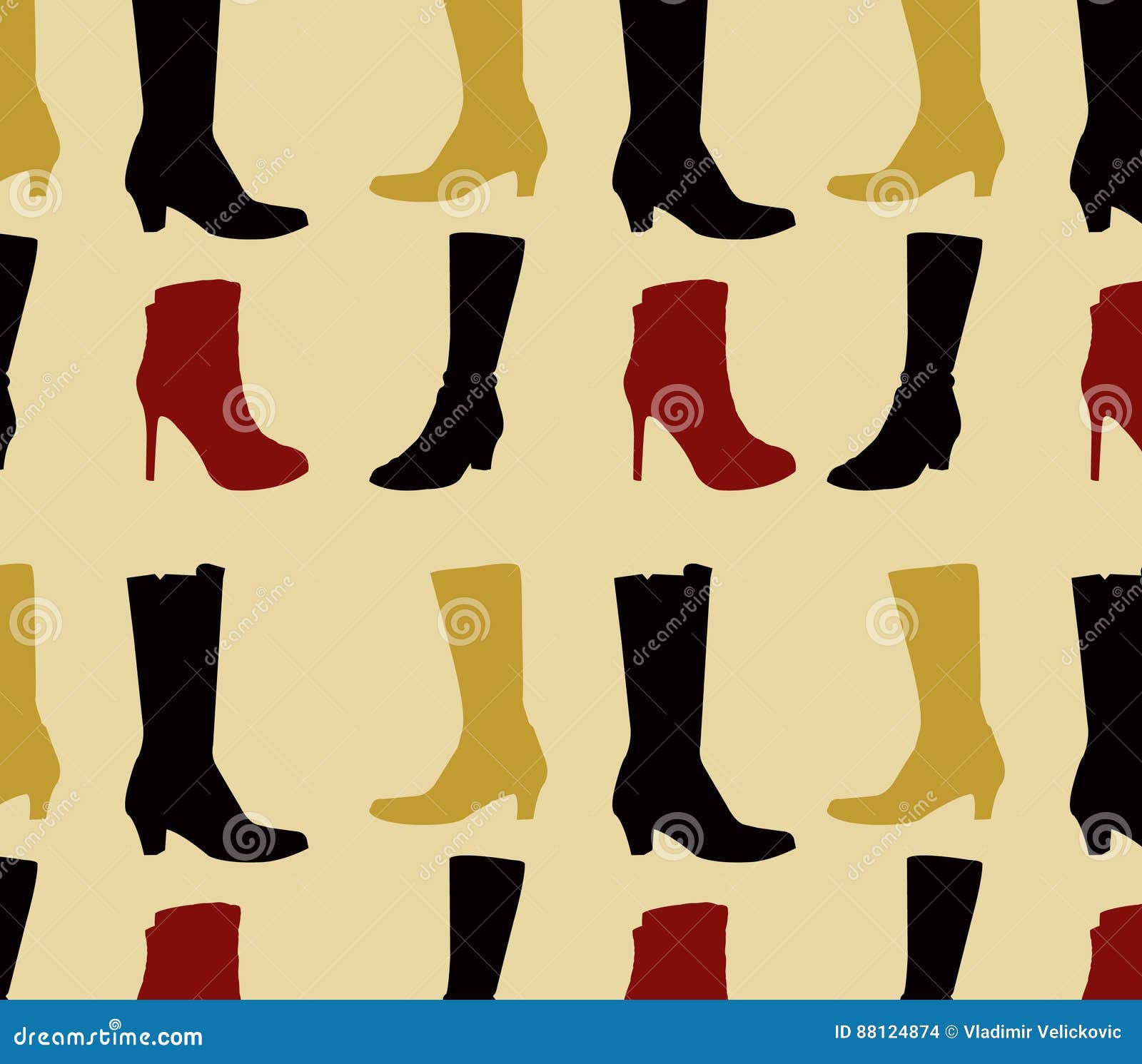 Boots pattern stock vector. Illustration of seamless - 88124874