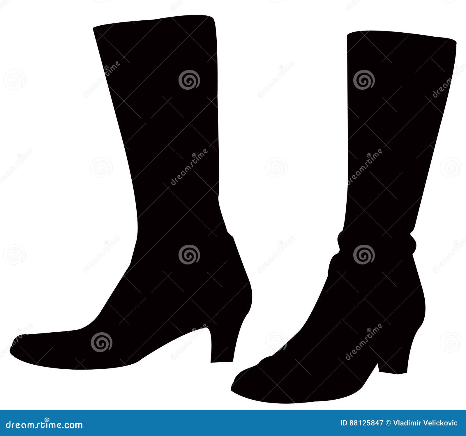 Boots silhouette stock vector. Illustration of silhouette - 88125847