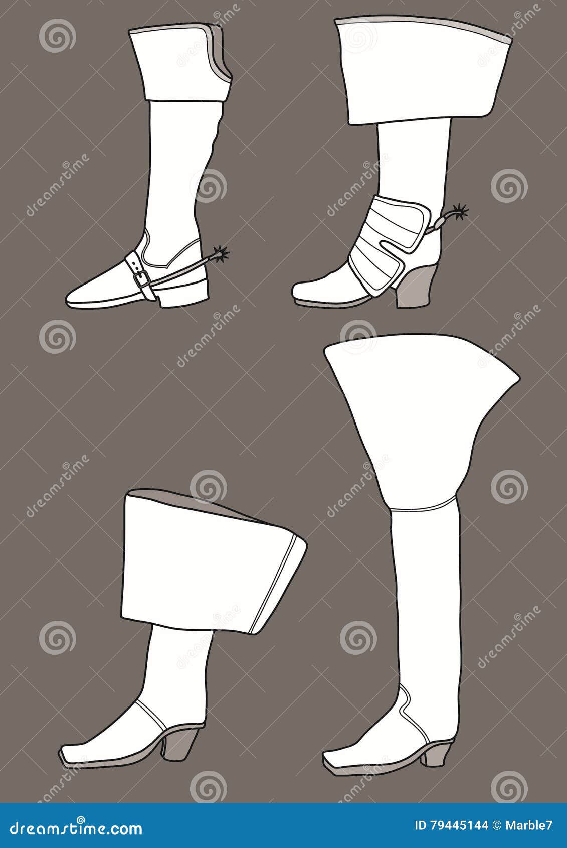 Boots from the 17th Century Stock Illustration - Illustration of brown ...