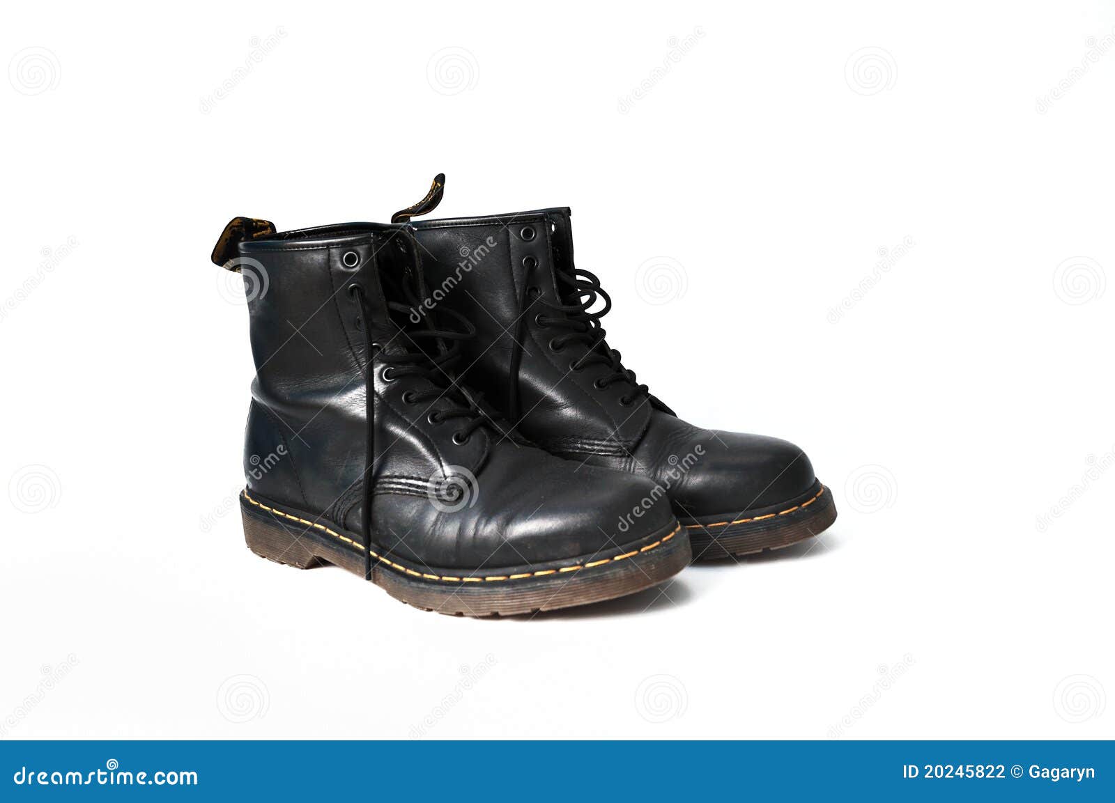 Boots worn, shiny stock photo. Image of white, shoelace - 20245822
