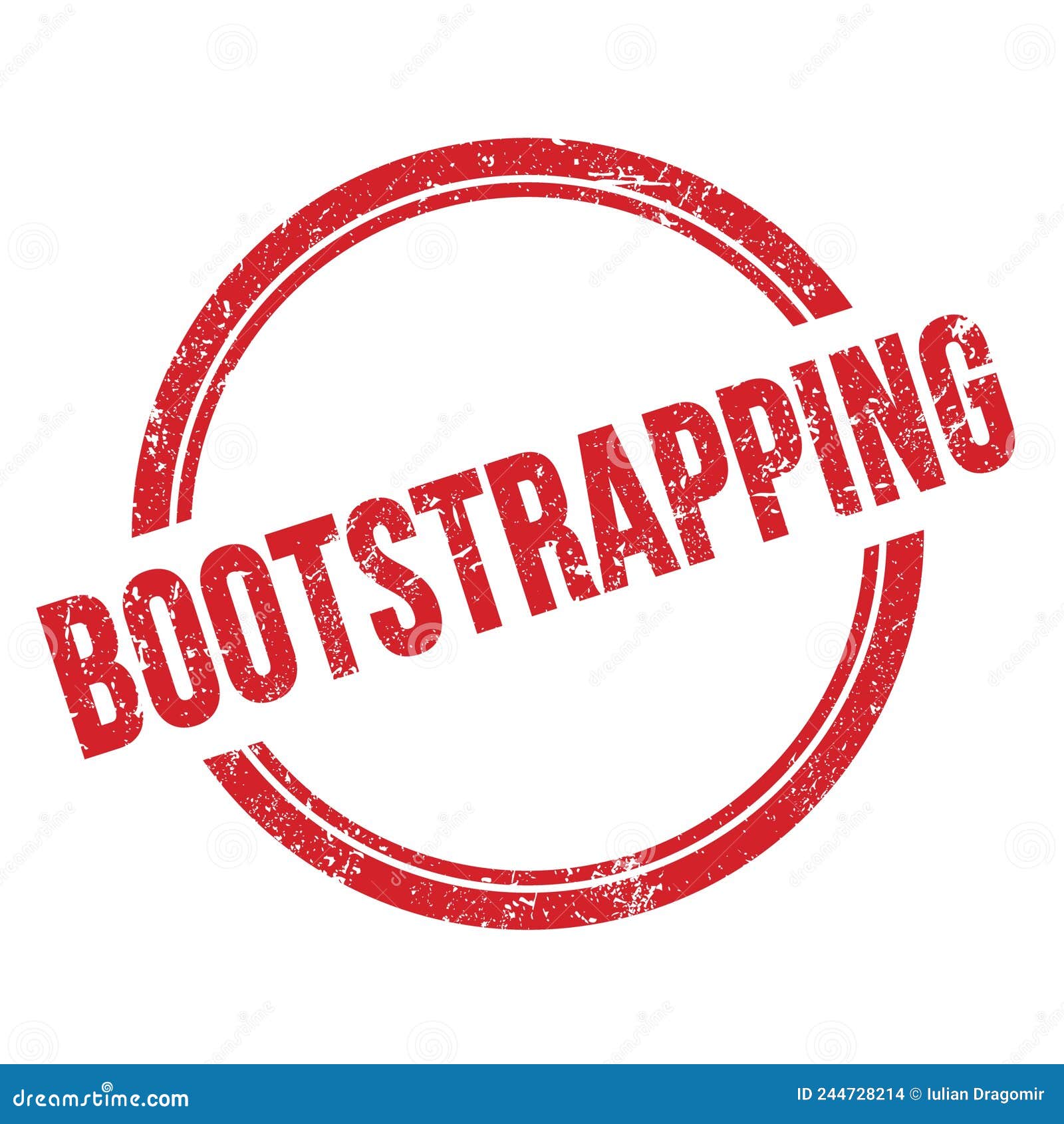 BOOTSTRAPPING Text Written on Red Grungy Round Stamp Stock Illustration ...