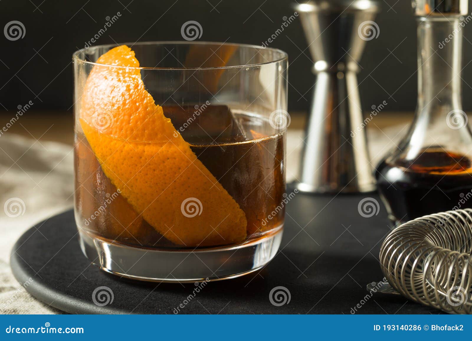 Boozy Coffee Old Fashioned Cocktail Stock Photo - Image of iced ...