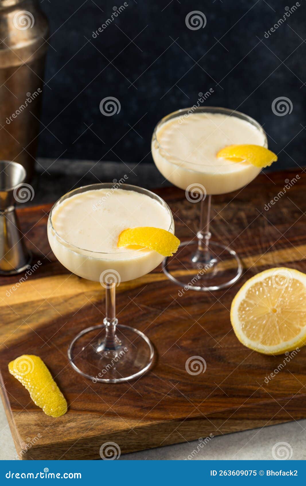 Boozy Refreshing Advocaat Canary Flip Cocktail Stock Image - Image of ...