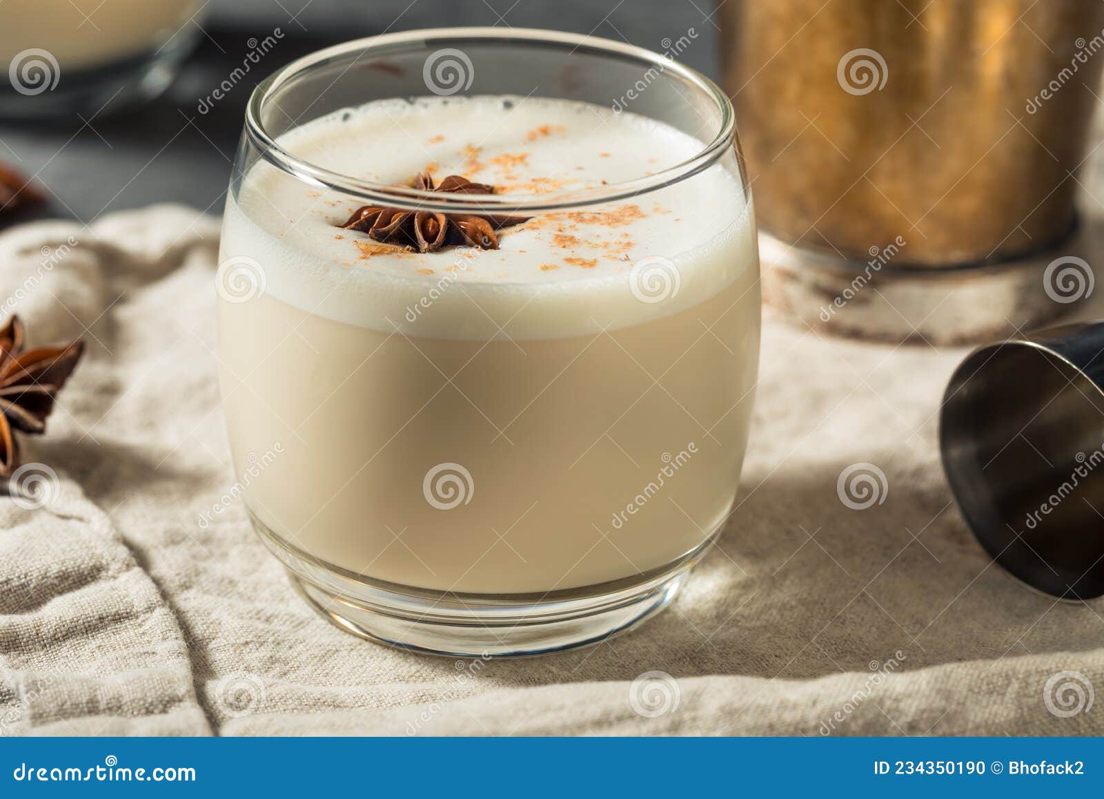 Boozy Refreshing Bourbon Milk Punch Stock Photo - Image of liquor ...