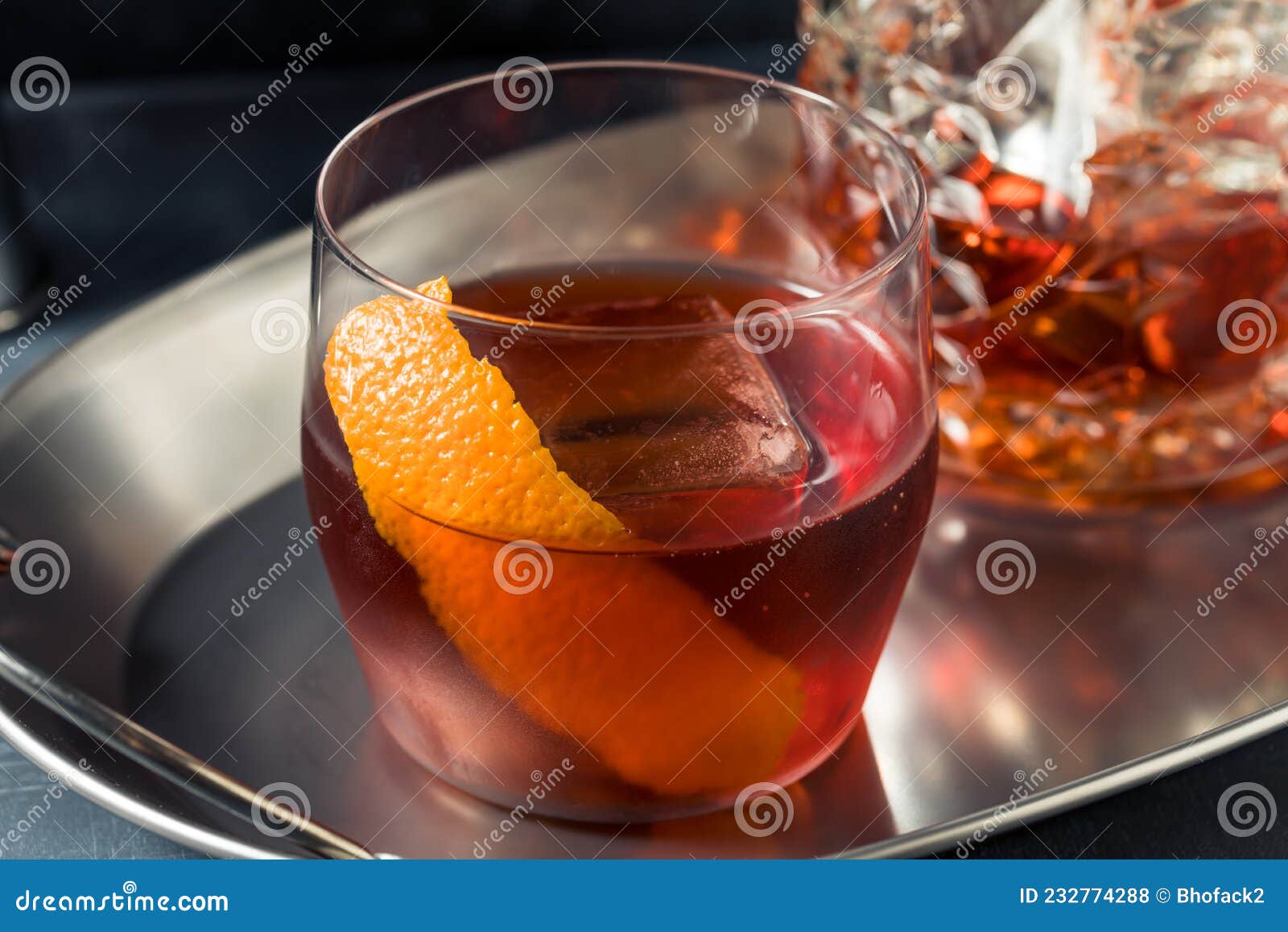 Boozy Refreshing Cold Brew Negroni Stock Photo - Image of bartender ...