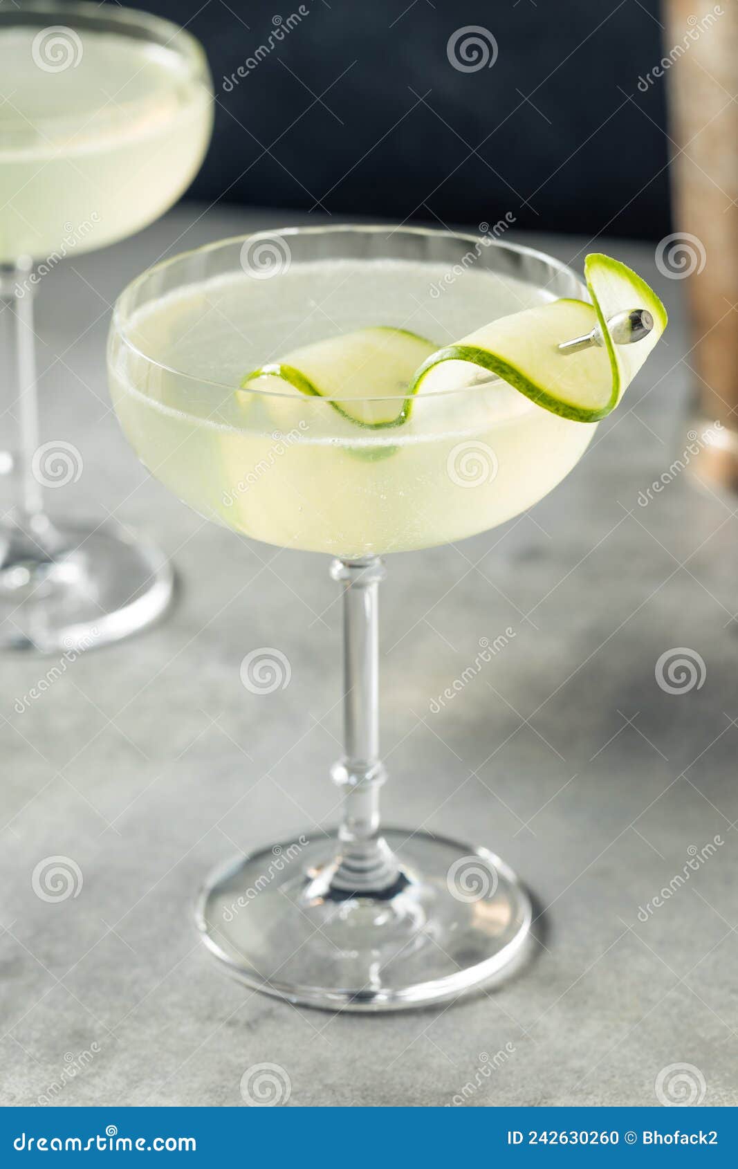 Boozy Refreshing Cold Saketini Cocktail Stock Photo - Image of slice ...