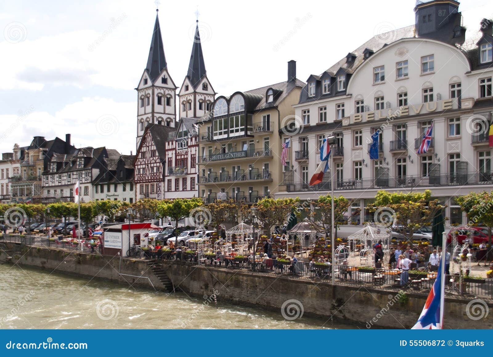 Boppard at the River Rhine editorial photography. Image of building ...