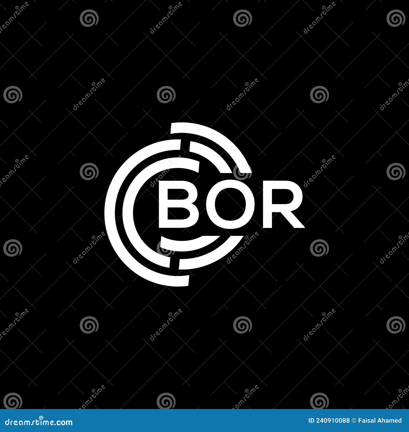 BOR Letter Logo Design on Black Background. BOR Creative Initials ...